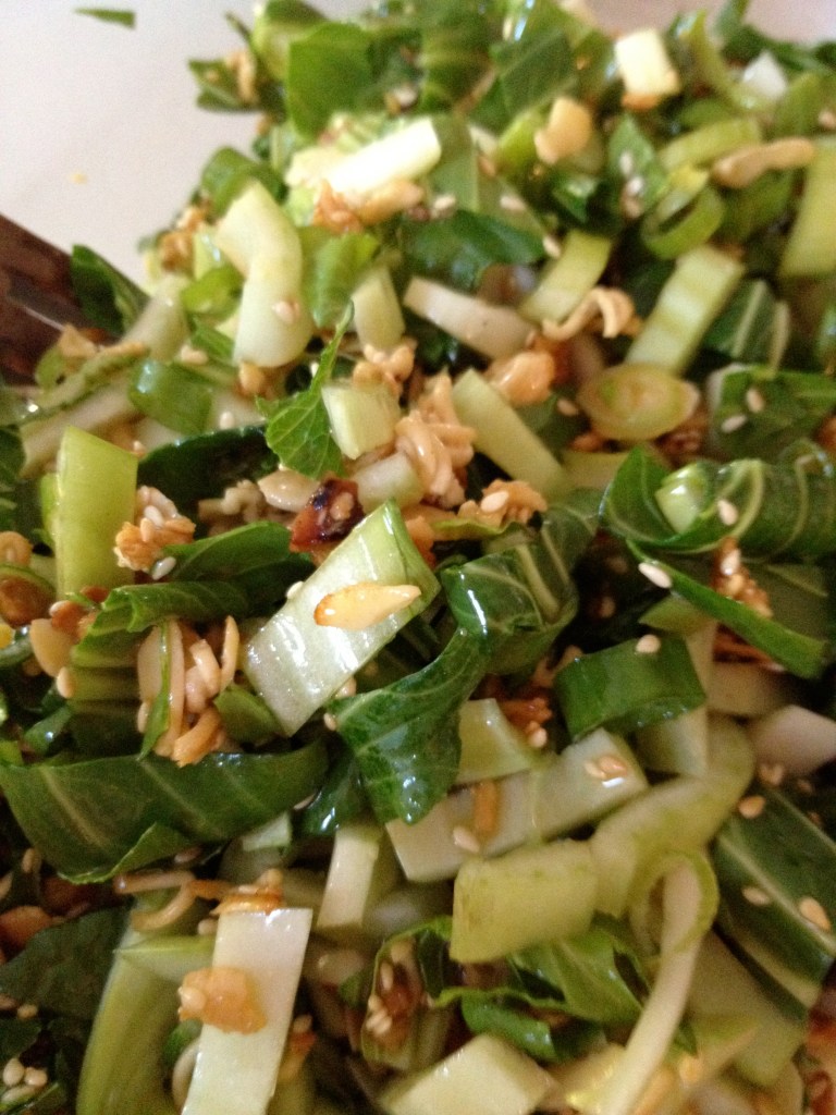 Baby Bok Choy Salad with Almond-Ramen Crunchies | Subee's Kitchen